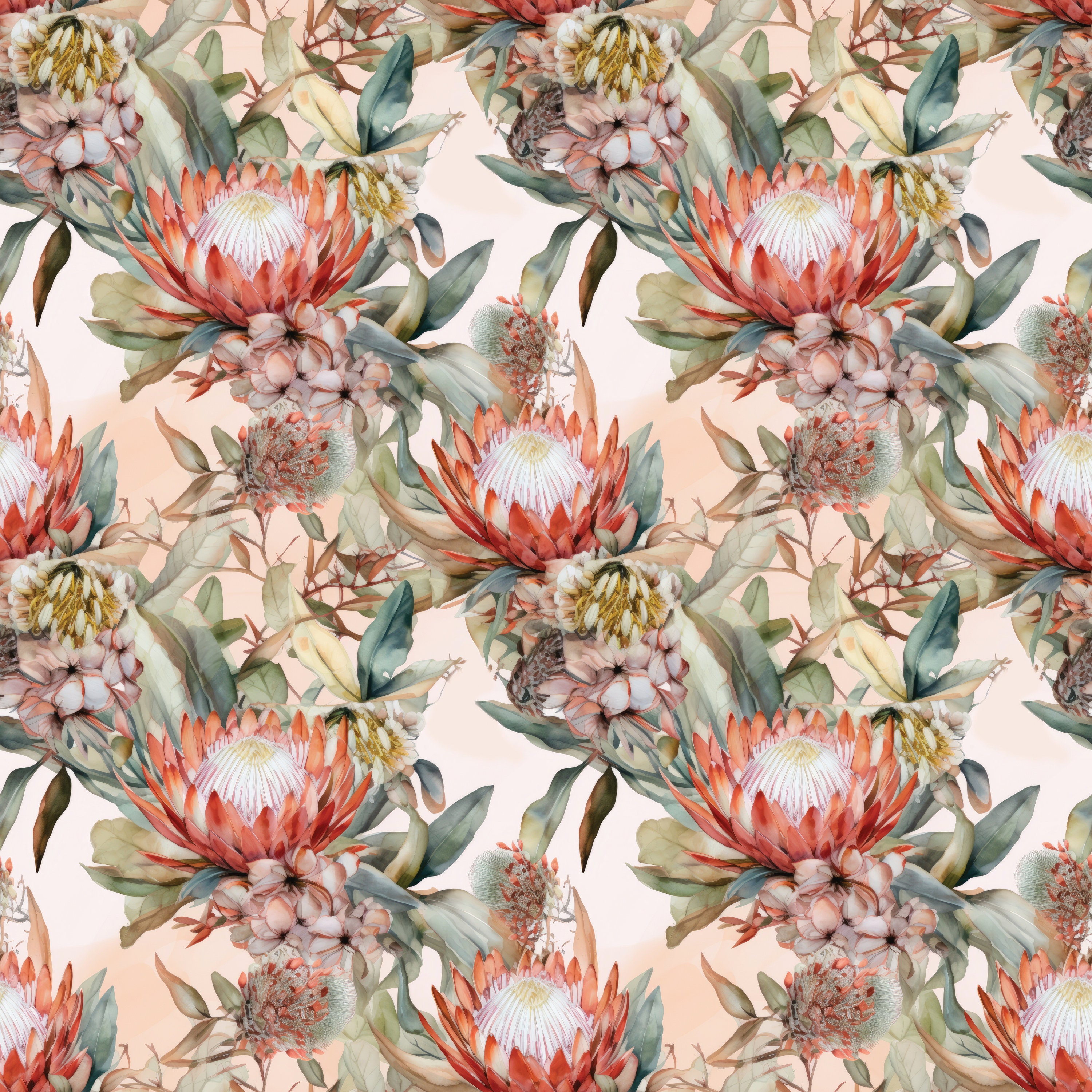 Australian Native Floral Watercolor Seamless Pattern II -banksia ...