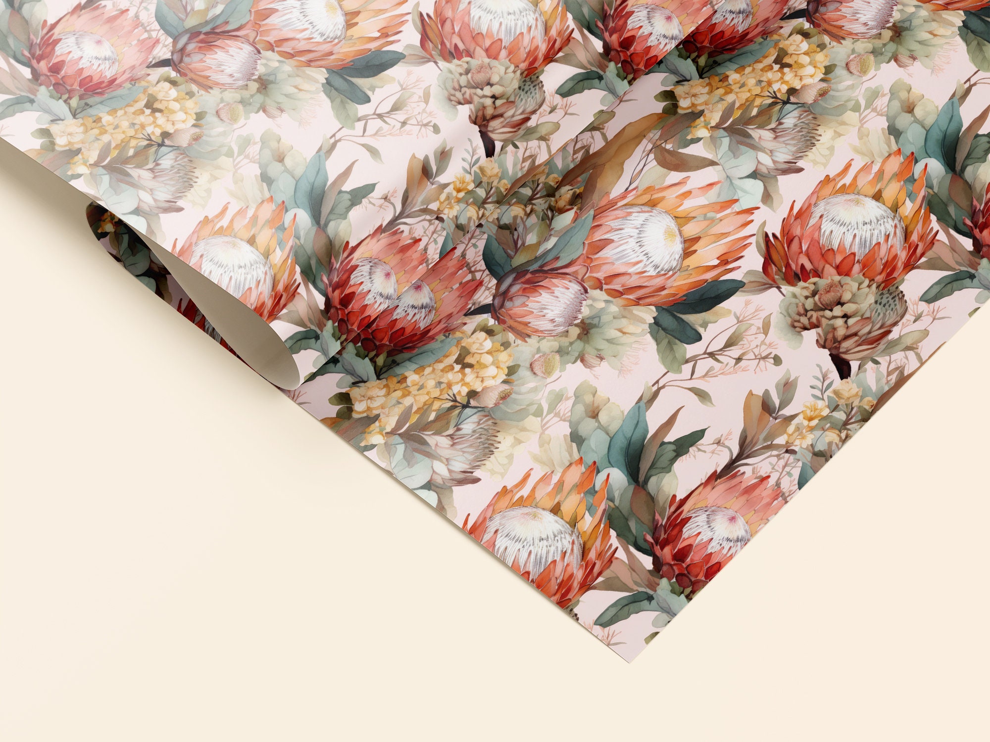 Australian Native Floral Watercolor Seamless Pattern II -banksia ...