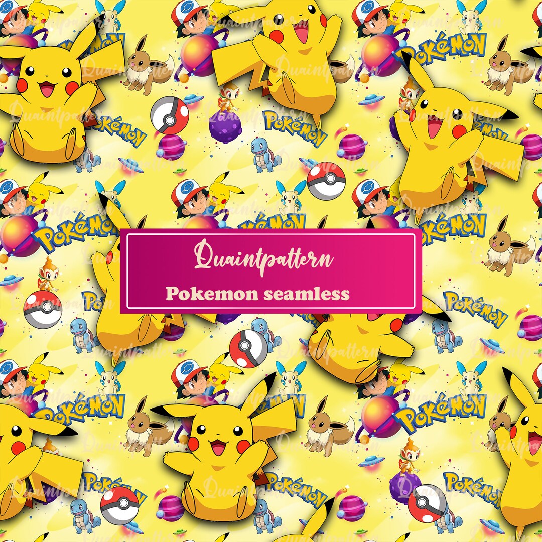 Pokemon Seamless Pattern for Fabric and Paper Print - Etsy