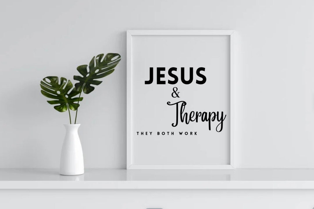 Therapy & Jesus Wall Decor | Printable Sign - Etsy