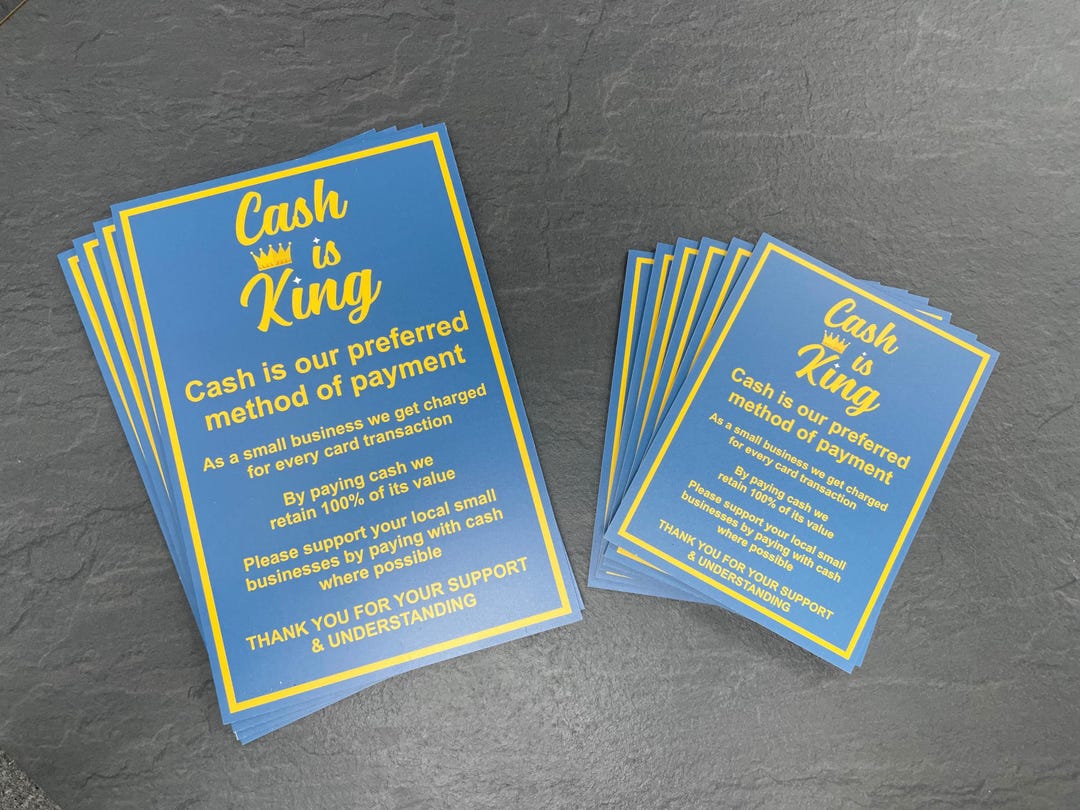 CASH IS KING - Customer Notice - Shop Sign - Counter Sign - Cafe Sign ...