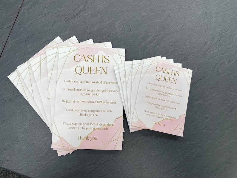 Cash is Queen Salon Shop Cafe Counter Sign – Support Local Business ...