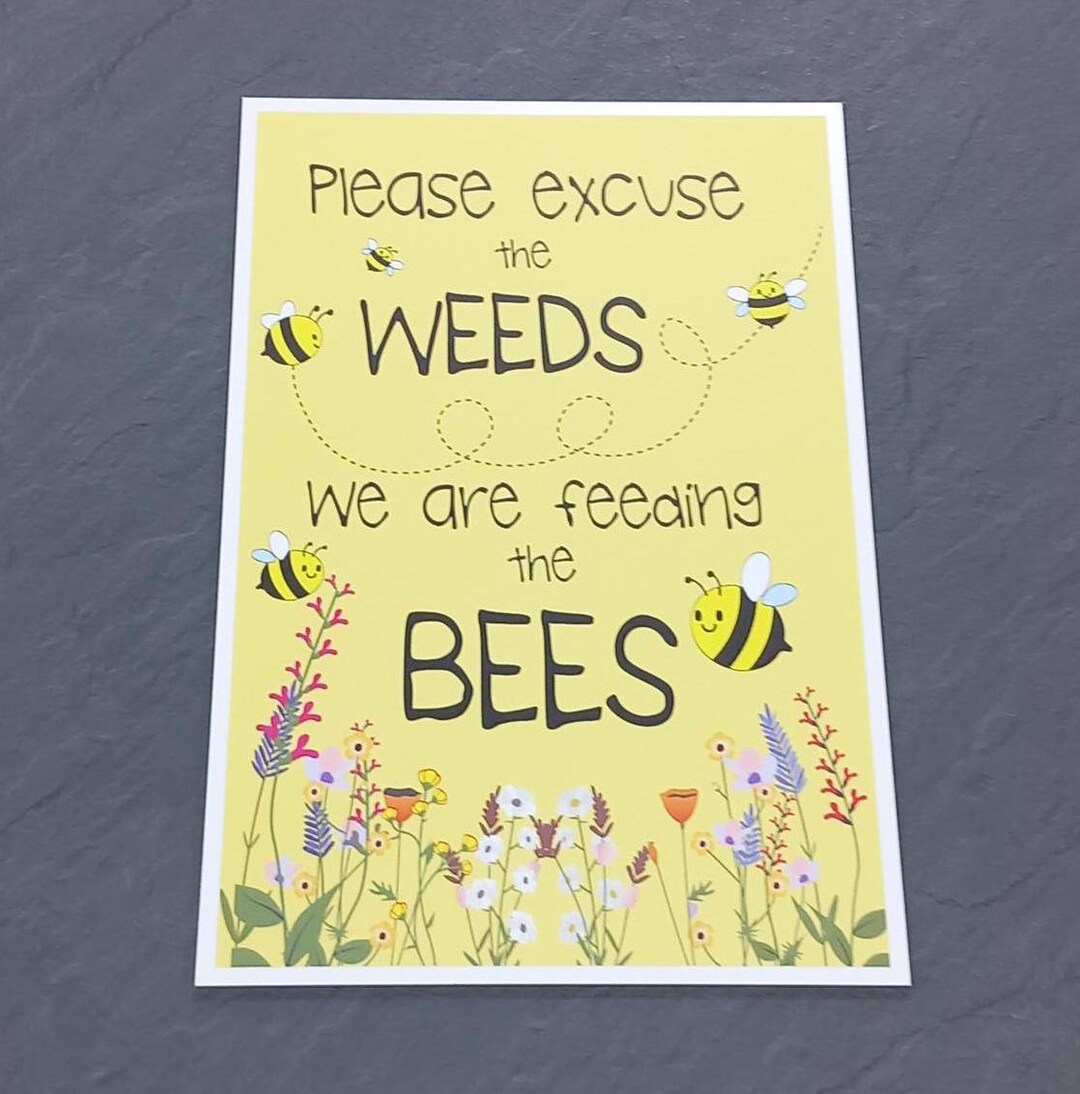 Bee Garden Sign – Please Excuse the Weeds, Novelty Metal Sign - Etsy UK