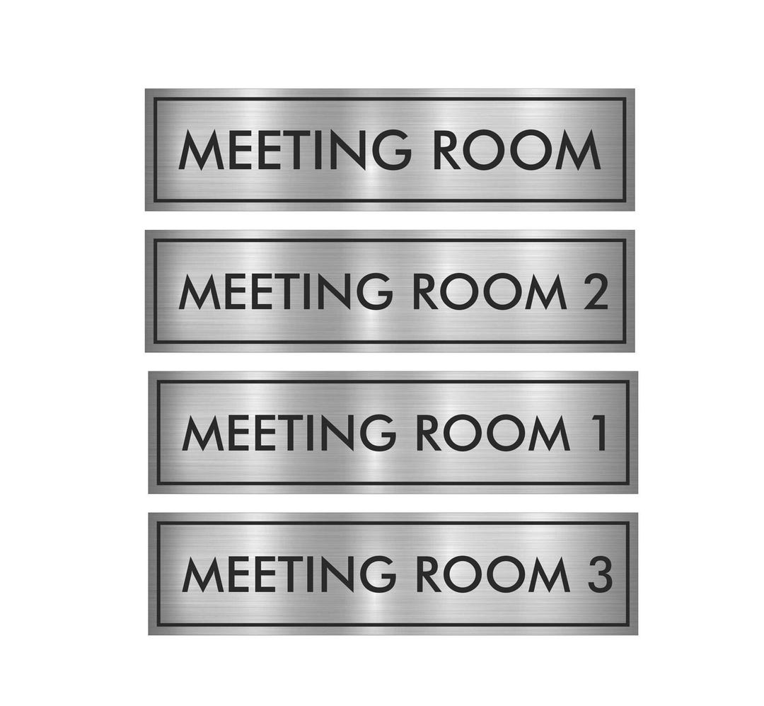 Meeting Room Office - Silver Metal Sign - Plaque - 150x50mm - Etsy