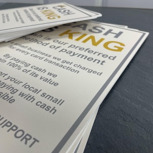 CASH IS KING - Customer Notice - Shop Sign - Counter Sign - Cafe Sign ...