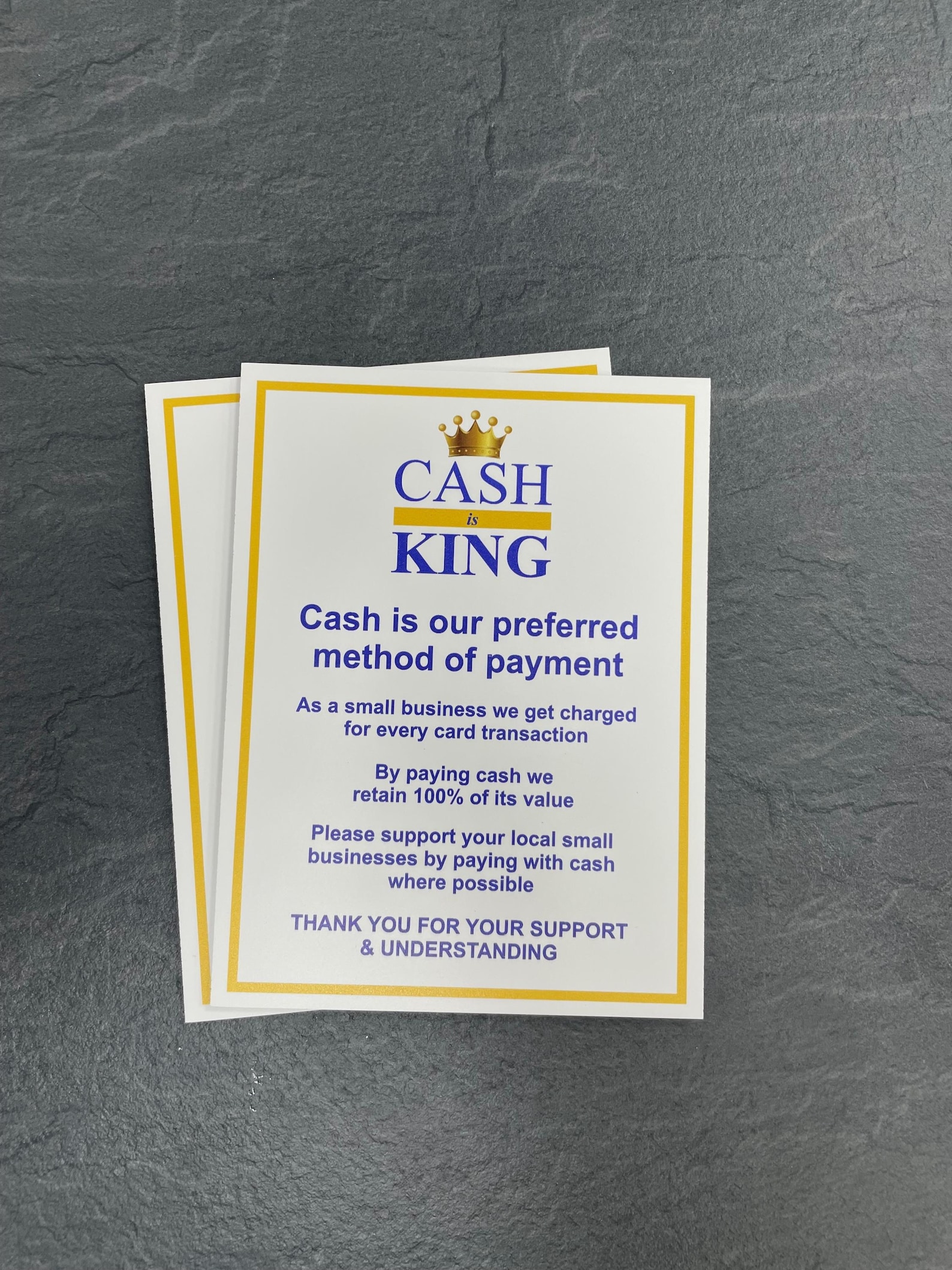 CASH IS KING Customer Notice Shop Sign Counter Sign Cafe Sign Please ...