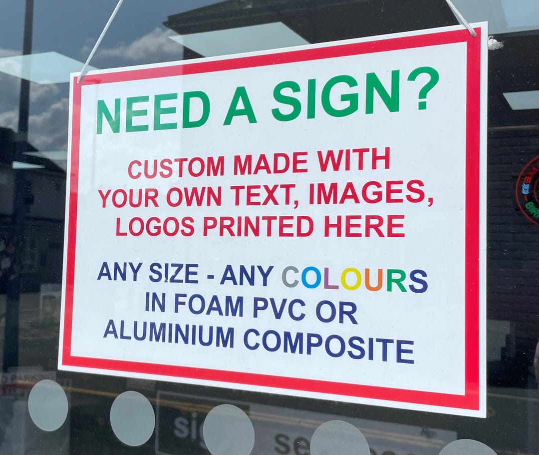 Personalised Custom Made Metal Sign Plaque Designed for You - Any Size ...