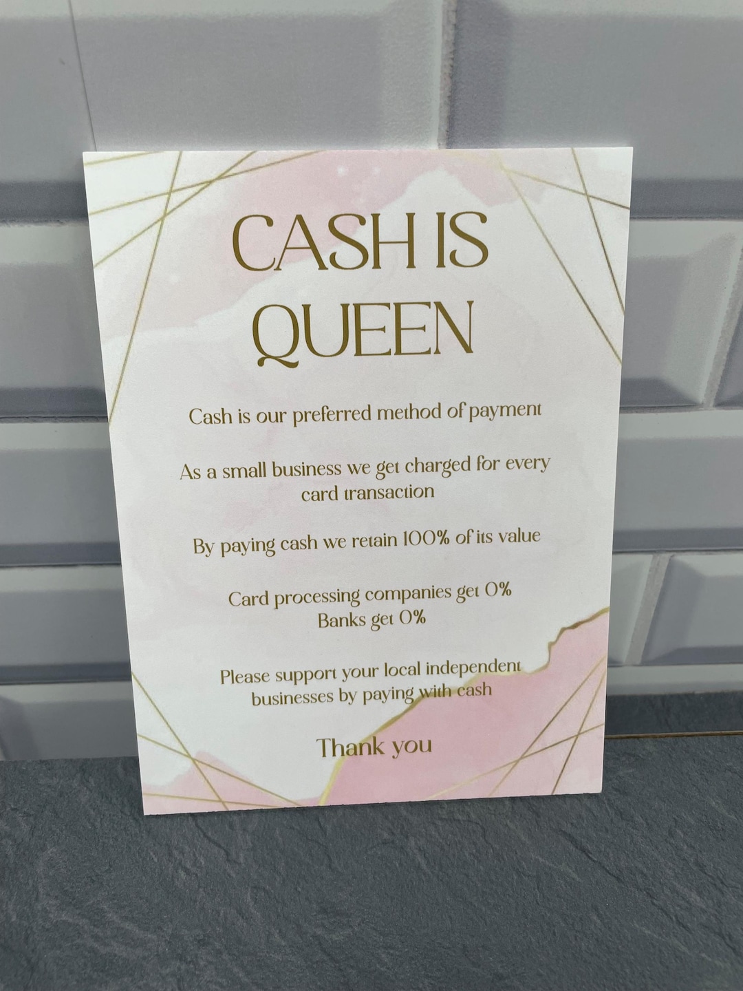 CASH IS QUEEN - Customer Notice - Salon Sign - Shop Sign - Counter Sign ...