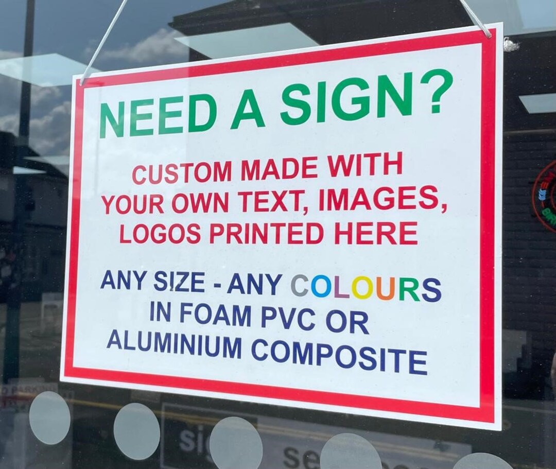 Personalised Custom Made Metal Sign Plaque Designed for You Any Size ...