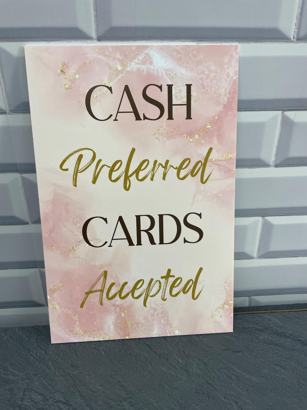 CASH PAYMENT PREFERRED Customer Notice Salon Sign Shop Sign Counter ...