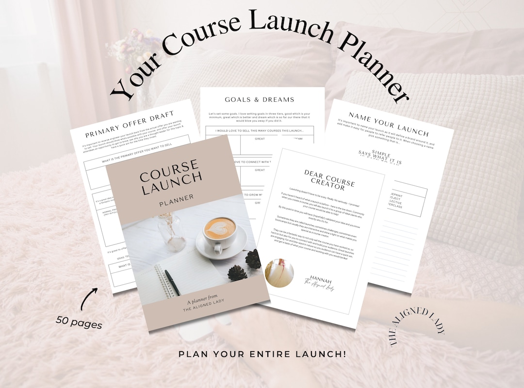 Course Launch Planner, Printable Course Planner, 50 Page, Course ...