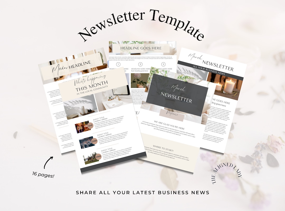 Small Business Newsletter Template, Canva Template, Fully Editable ...