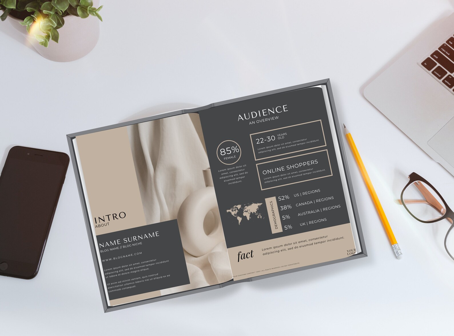 Influencer Media Kit Canva, Social Media Kit Template, Instagram Influencer, Media Press Kit, 11 ...
