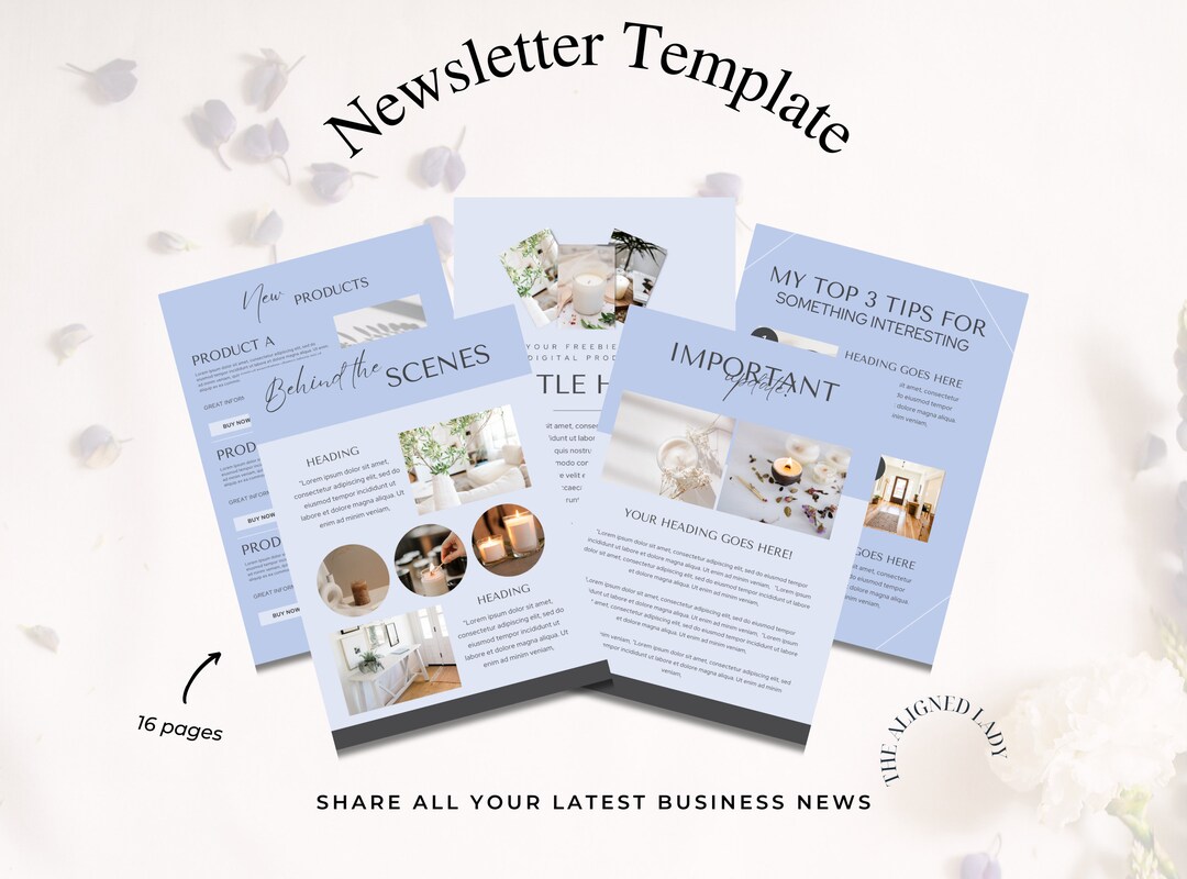 Small Business Newsletter Template, Canva Template, Fully Editable ...