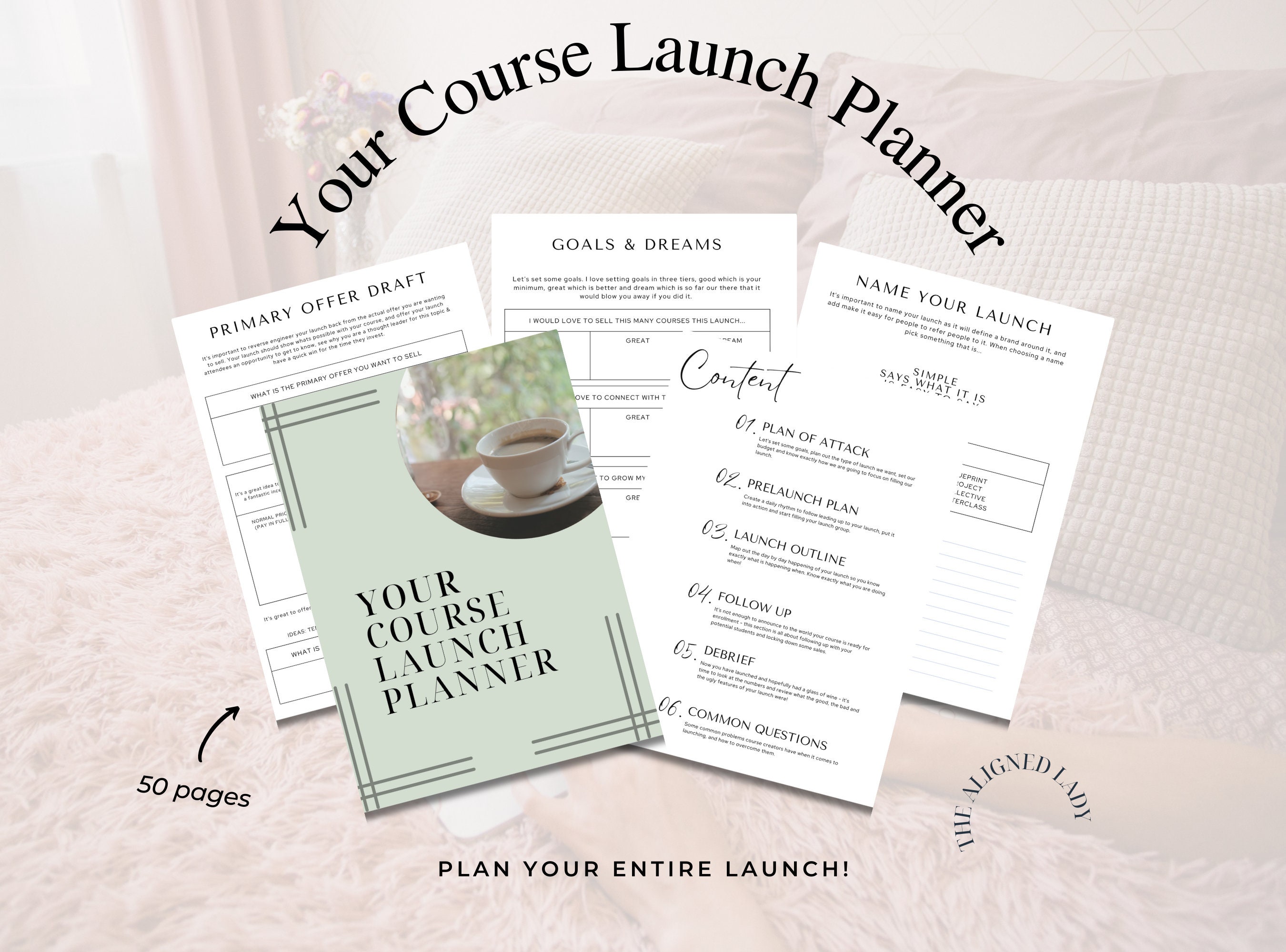 Course Launch Planner, Printable Course Planner, 50 Page, Course ...