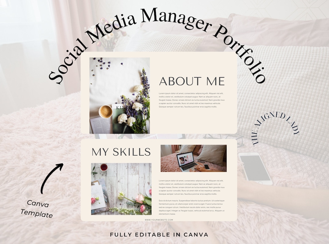 Social Media Manager Portfolio Template Canva, SMM Portfolio, 15 Pages ...