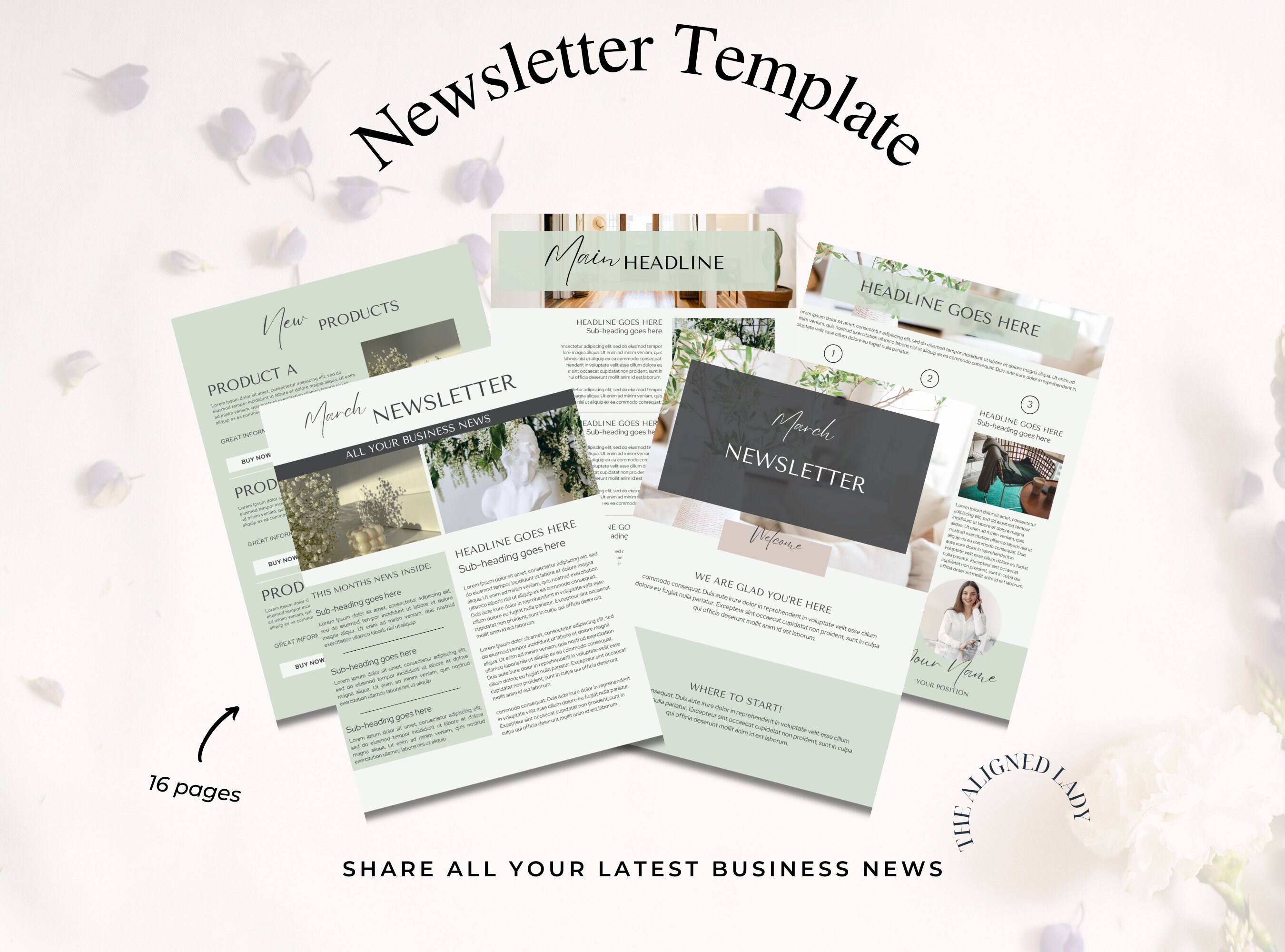 Small Business Newsletter Template, Canva Template, Fully Editable ...