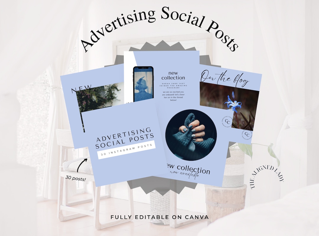 Social Media Post Templates Instant Download, Canva Template, 30 ...