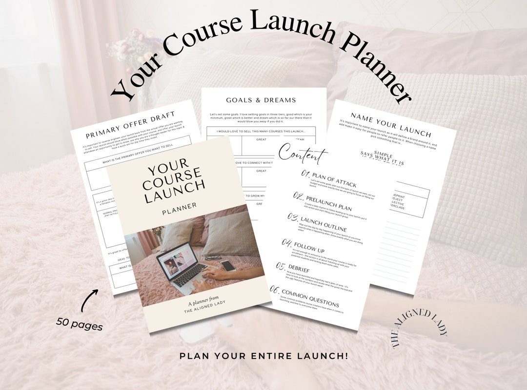 Course Launch Planner, Printable Course Planner, 50 Page, Course ...