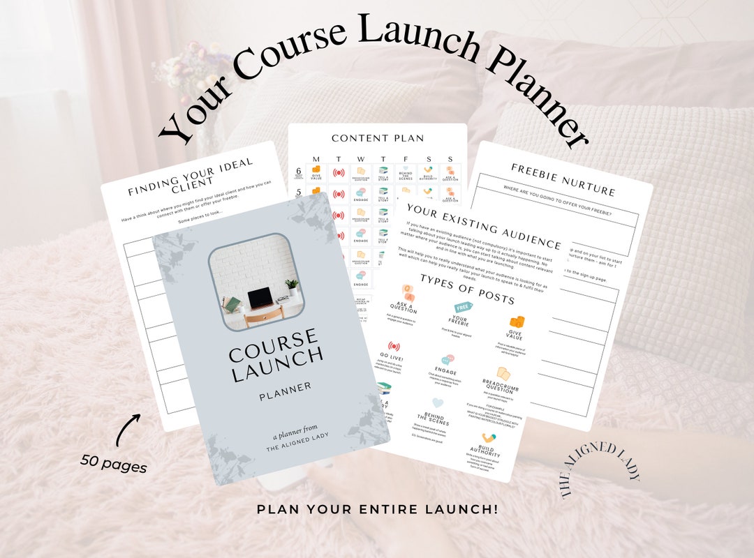 Course Launch Planner, Printable Course Planner, 50 Page, Course ...