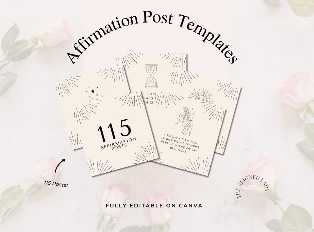 Social Media Post Templates Instant Download, Affirmation Post, 115 ...