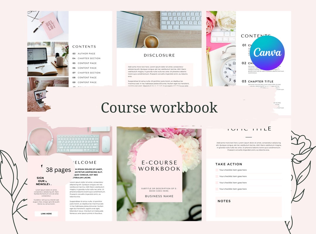 Course Workbook Canva Template, Course Creator, Coaching Workbook ...