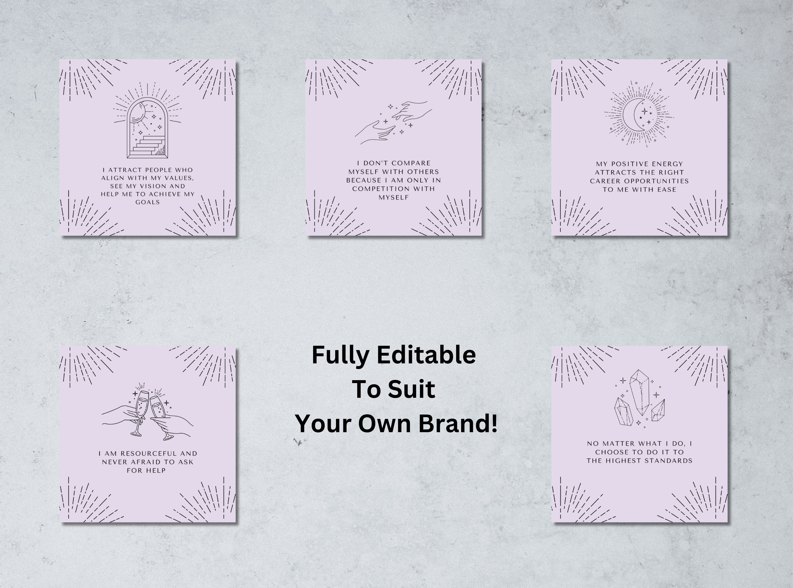 Social Media Post Templates Instant Download, Affirmation Post, 115 ...