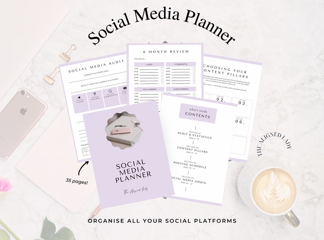 Social Media Planner Pdf, Instagram Planner, Tiktok Planner, Content ...