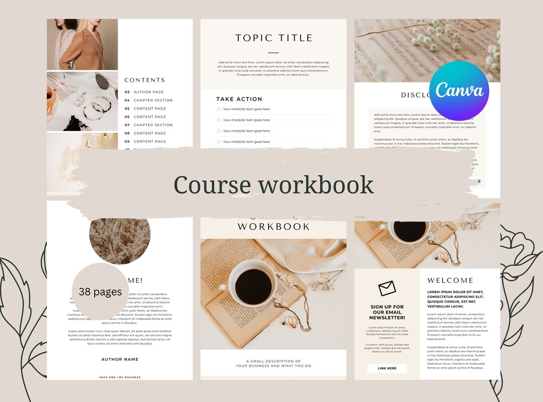 Course Workbook Canva Template, Course Creator, Coaching Workbook ...