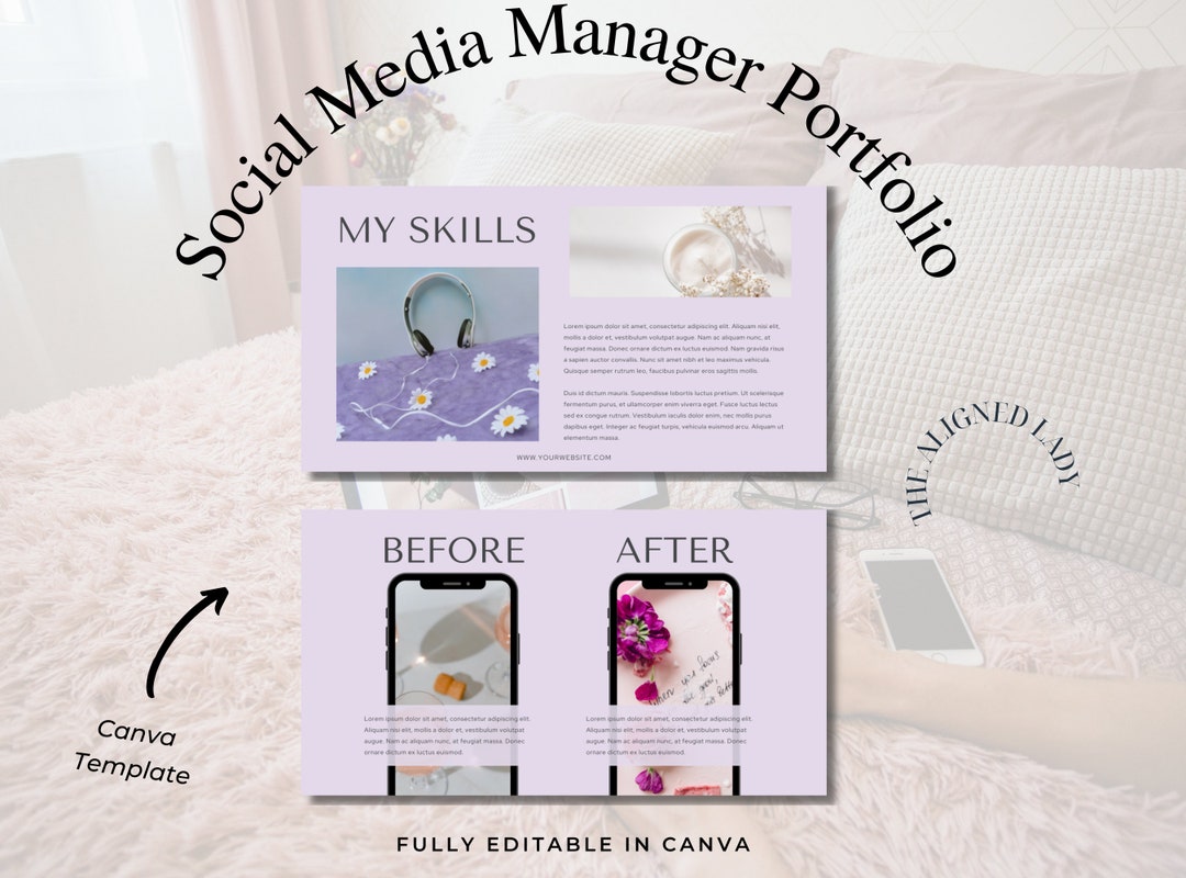Social Media Manager Portfolio Template Canva, SMM Portfolio, 15 Pages, INSTANT DOWNLOAD, Social ...