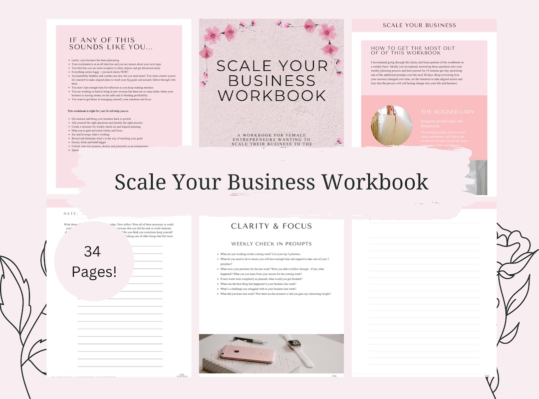 Business Plan Workbook, Business Growth Pdf, Small Business Printable ...