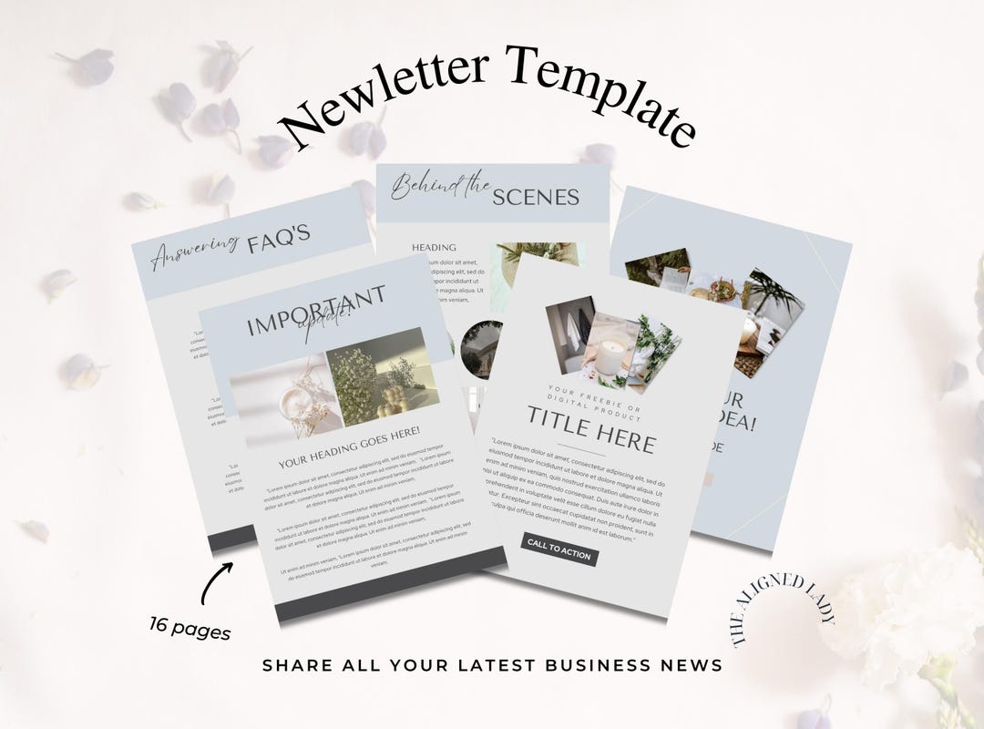 Small Business Newsletter Template, Canva Template, Fully Editable ...