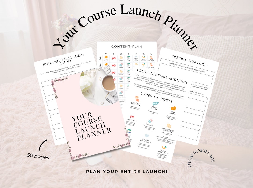 Course Launch Planner, Printable Course Planner, 50 Page, Course ...