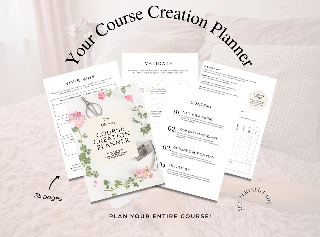 Course Creation Planner, Printable Course Planner, Course Creation ...