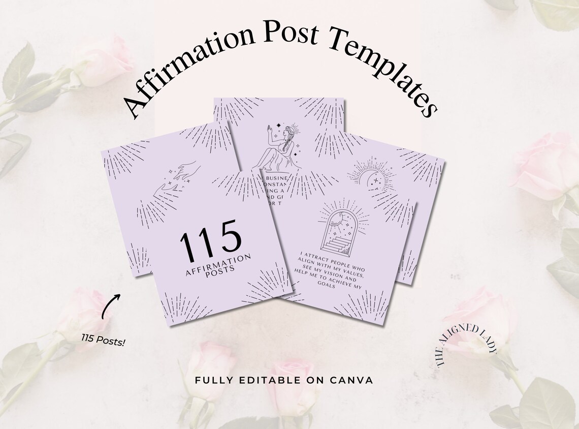 Social Media Post Templates Instant Download, Affirmation Post, 115 ...