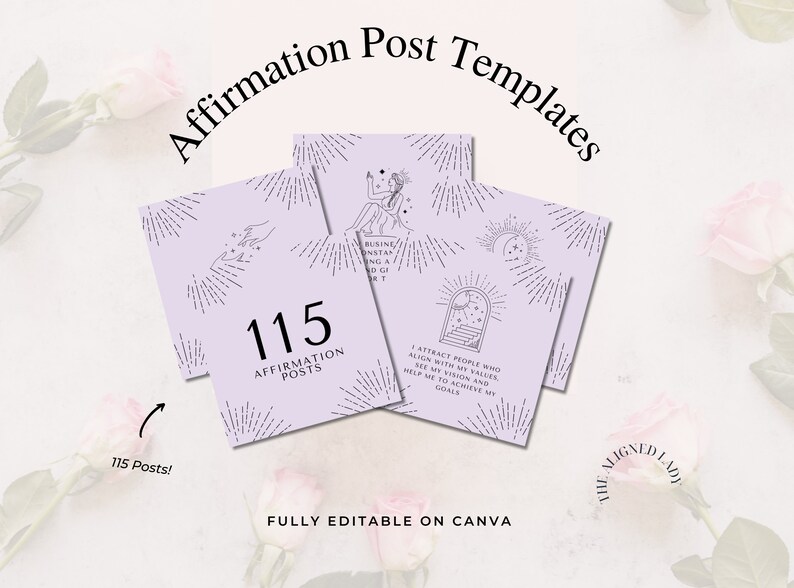 Social Media Post Templates Instant Download, Affirmation Post, 115 ...