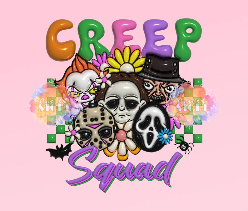Creep Squad Png Personajes de terror Png Camisa de Halloween - Etsy México
