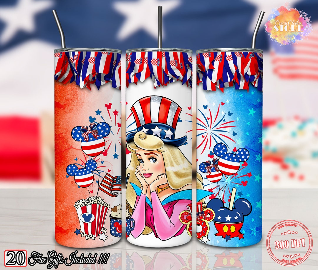 Princess Fourth of July Png, 20oz Skinny Tumbler Sublimation Design Png ...