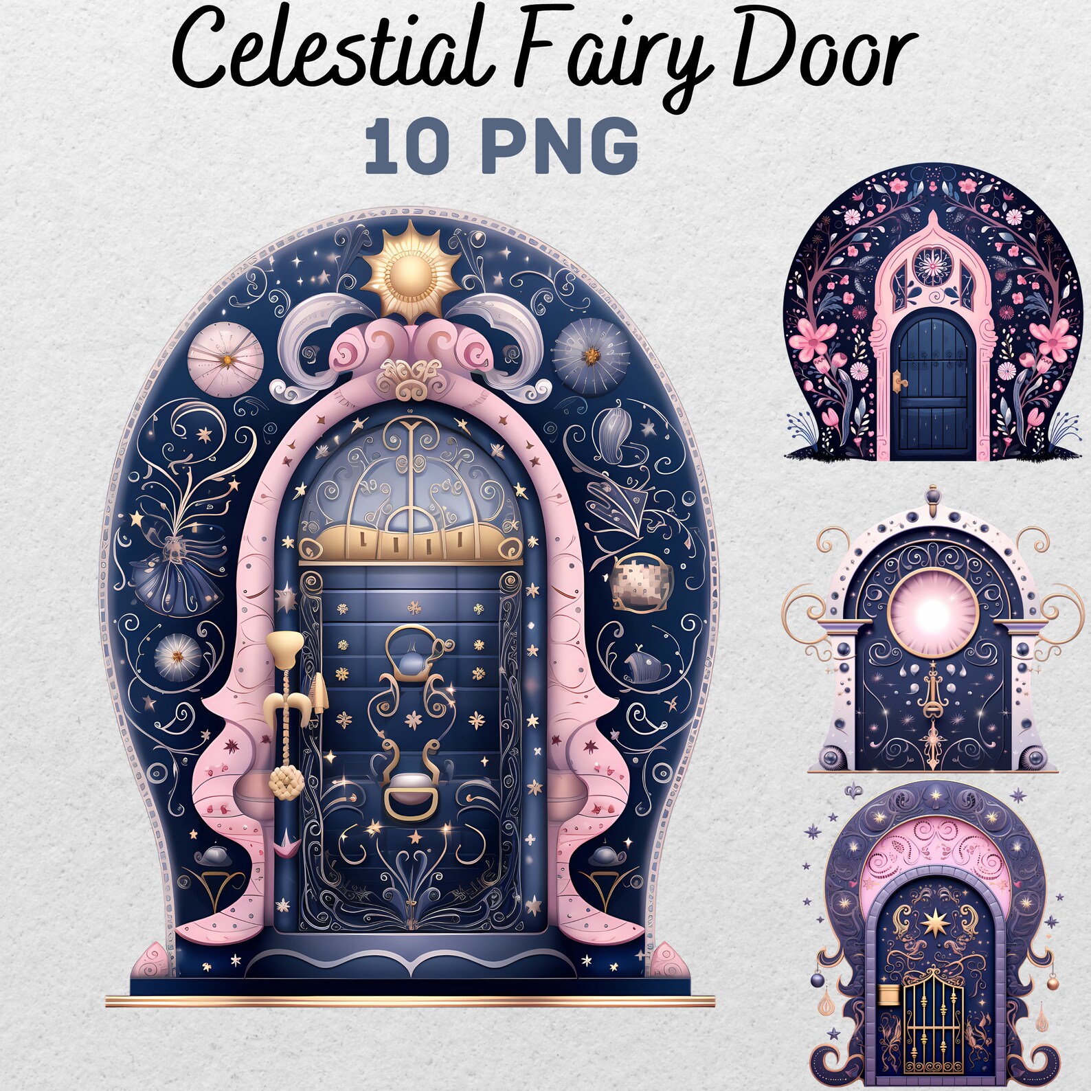 Celestial Fairy Door Watercolor Clipart Children Book Magical Fairytale ...