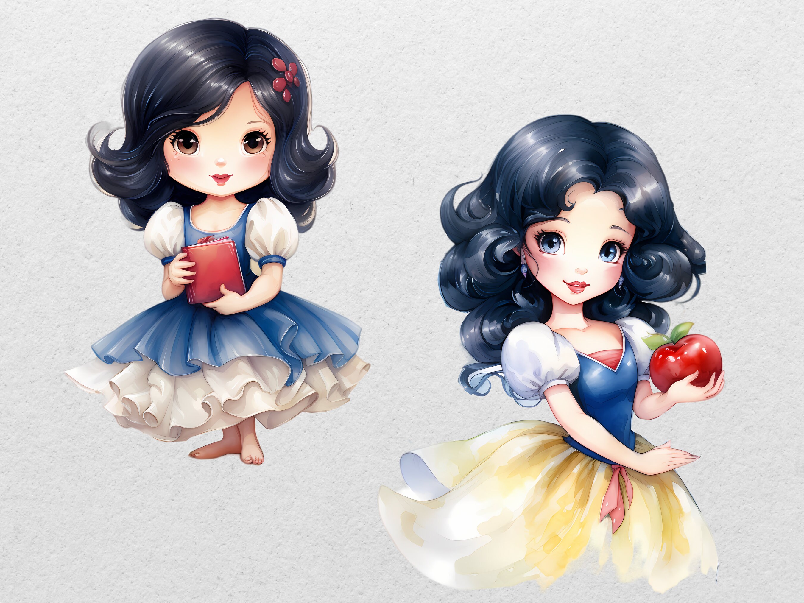 Little Princess Clipart Watercolor Princess Birthday Fairytale - Etsy