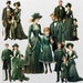 Green Victorian Family Clipart Watercolor Vintage Ladies Fashion Art ...