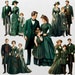 Green Victorian Family Clipart Watercolor Vintage Ladies Fashion Art ...