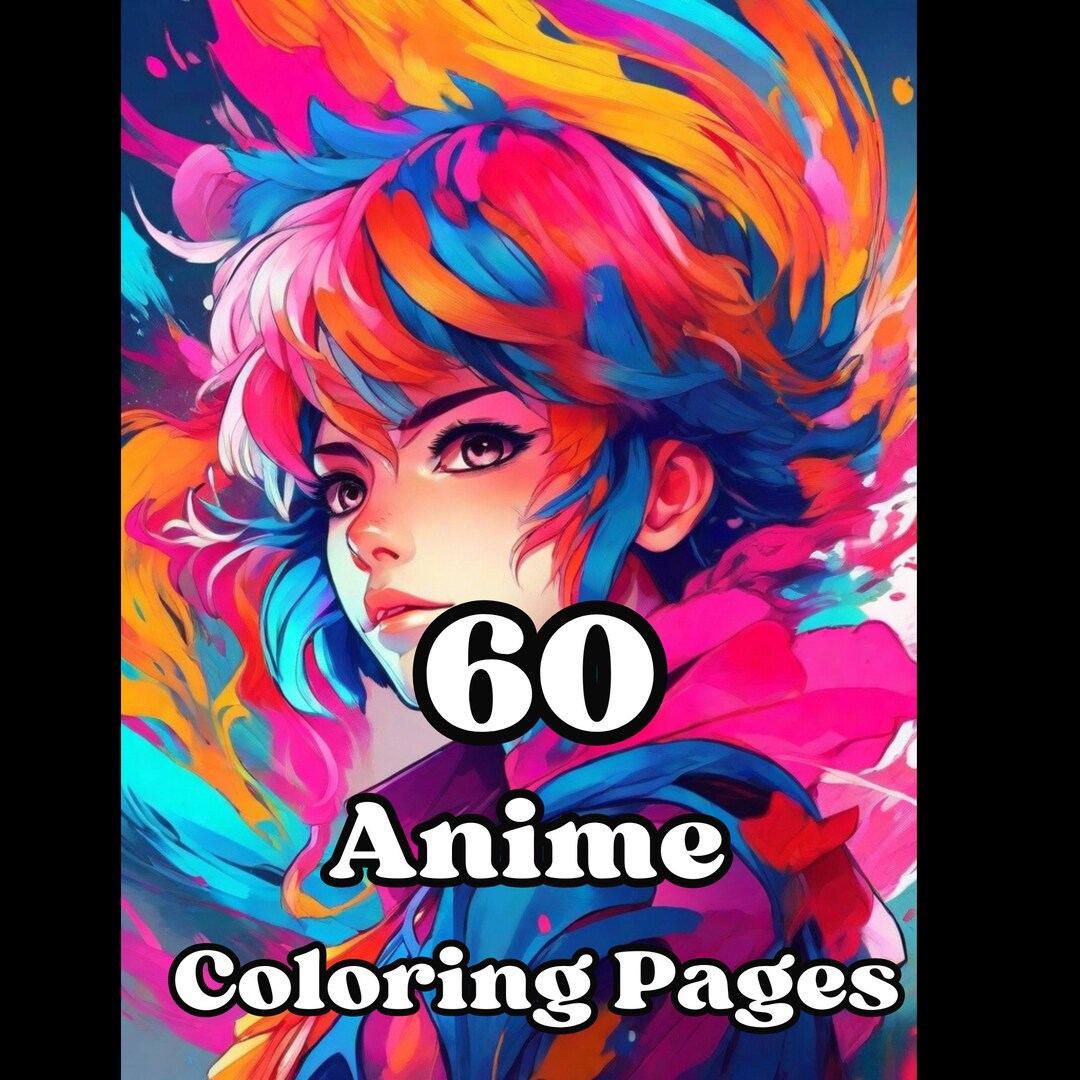 Anime Coloring Book for Adults, Features 60 Coloring Pages, Printable ...