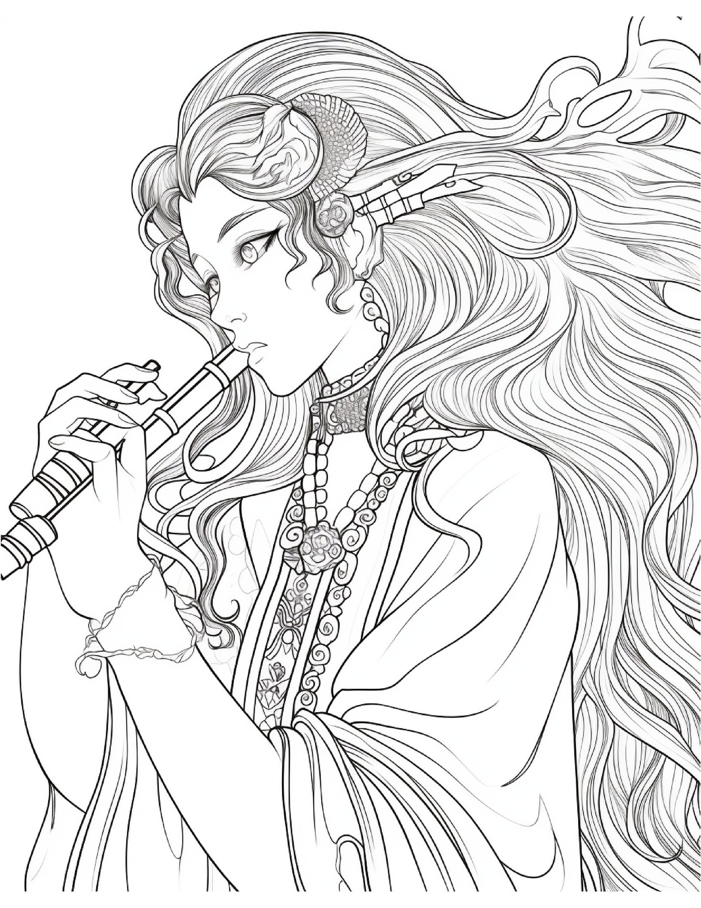 Anime Coloring Book for Adults, Features 60 Coloring Pages, Printable ...