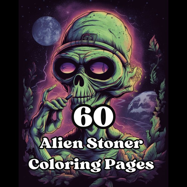 Psychedelic Alien Coloring Pages - Etsy