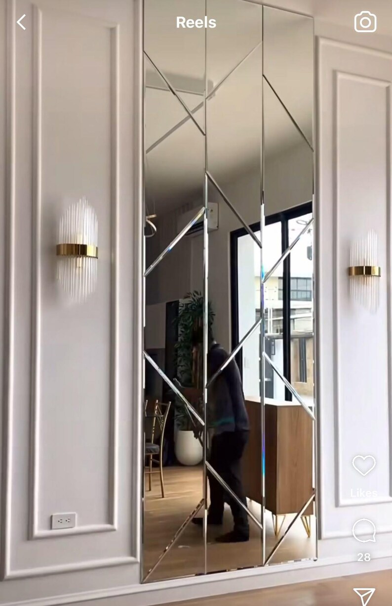 Custom V-groove Mirrors – CNC Etched Glass and Mirror Wall Art ...
