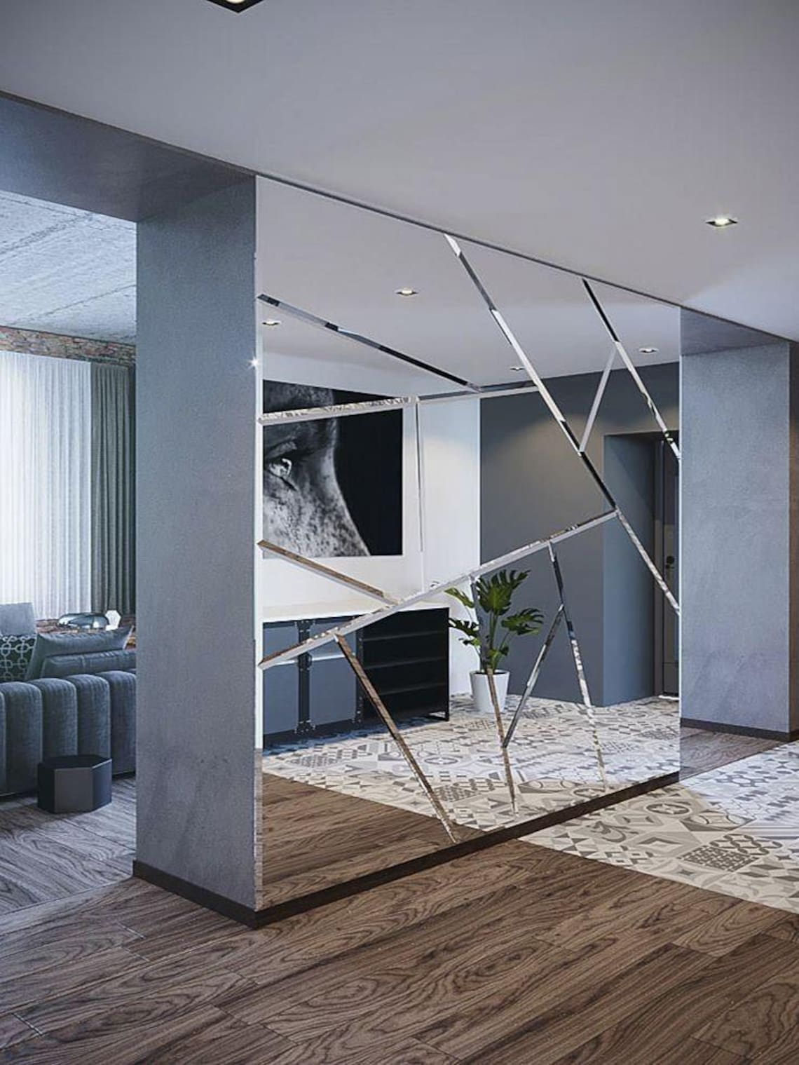 Custom V-groove Mirrors – Etched Glass and Mirror Wall Art ...
