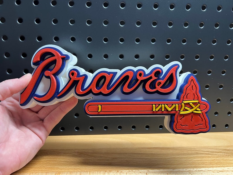 Atlanta Braves Logo Shelf / Desk Art Braves - Etsy