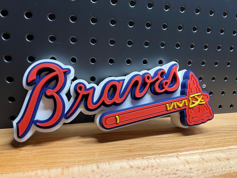 Atlanta Braves Logo Shelf / Desk Art Braves - Etsy