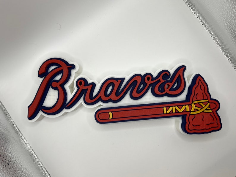 Atlanta Braves Logo Shelf / Desk Art Braves - Etsy